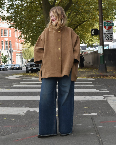 Triona Tracy Stand Collar Cape in Camel – Halo Shoes